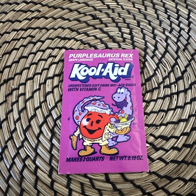 Vintage Kool Aid Purplesaurus Rex Grape lemonade Mix Unopened Packet | eBay