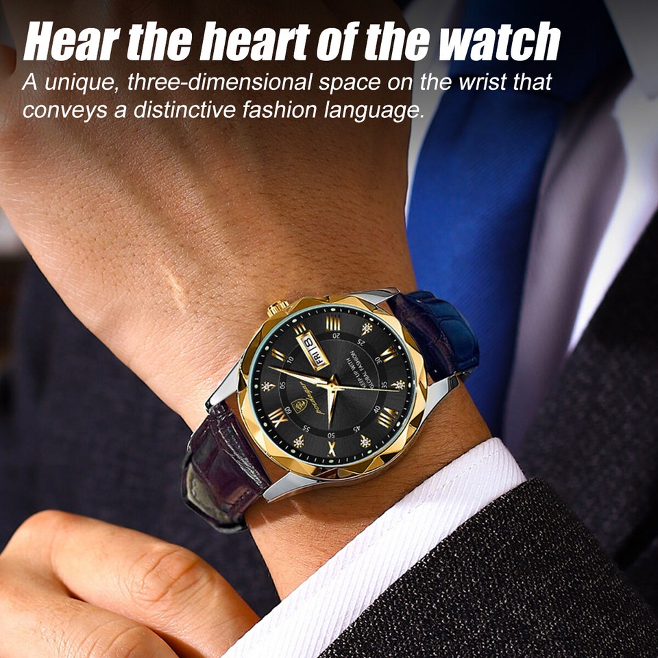 NEW Men's Quartz Watches 3 ATM Waterproof Luminous Stainless Steel ...