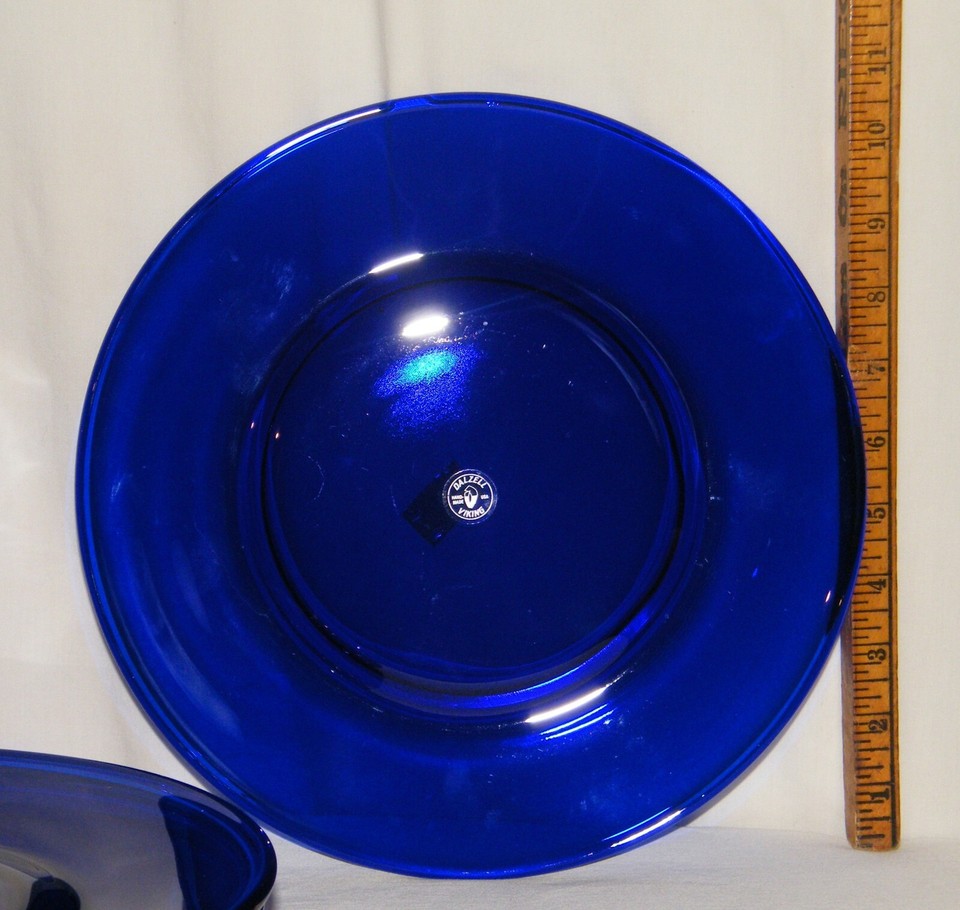 NWT Vintage 5Pc Lot "Dalzell" By Viking Glass 10" DINNER PLATES~COBALT ...