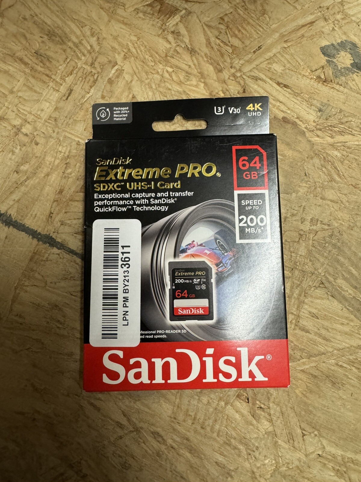 SanDisk Extreme PRO 64GB UHS-I U3 SDXC 200MB/s 4K UHD Video Memory Card ...
