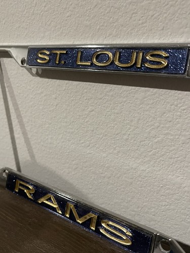 St. Louis Rams Chrome Metal NFL License Plate Frame Cover Blue & Gold ...