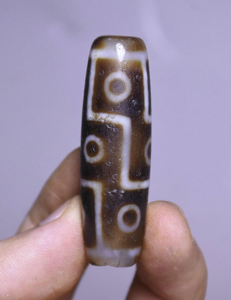 5CM Old Tibet Natural Agate Onyx 9 Eyes Pray Dzi Beads Exorcism Amulet Pendant | eBay