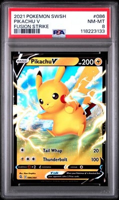 2021 POKEMON SWORD & SHIELD FUSION STRIKE #086 PIKACHU V PSA 8 | eBay