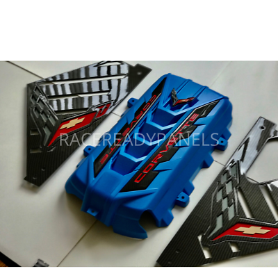 2020/23 CORVETTE C8 ENGINE COVER ELKHART BLUE CF APPEARANCE PACKAGE NEW ...
