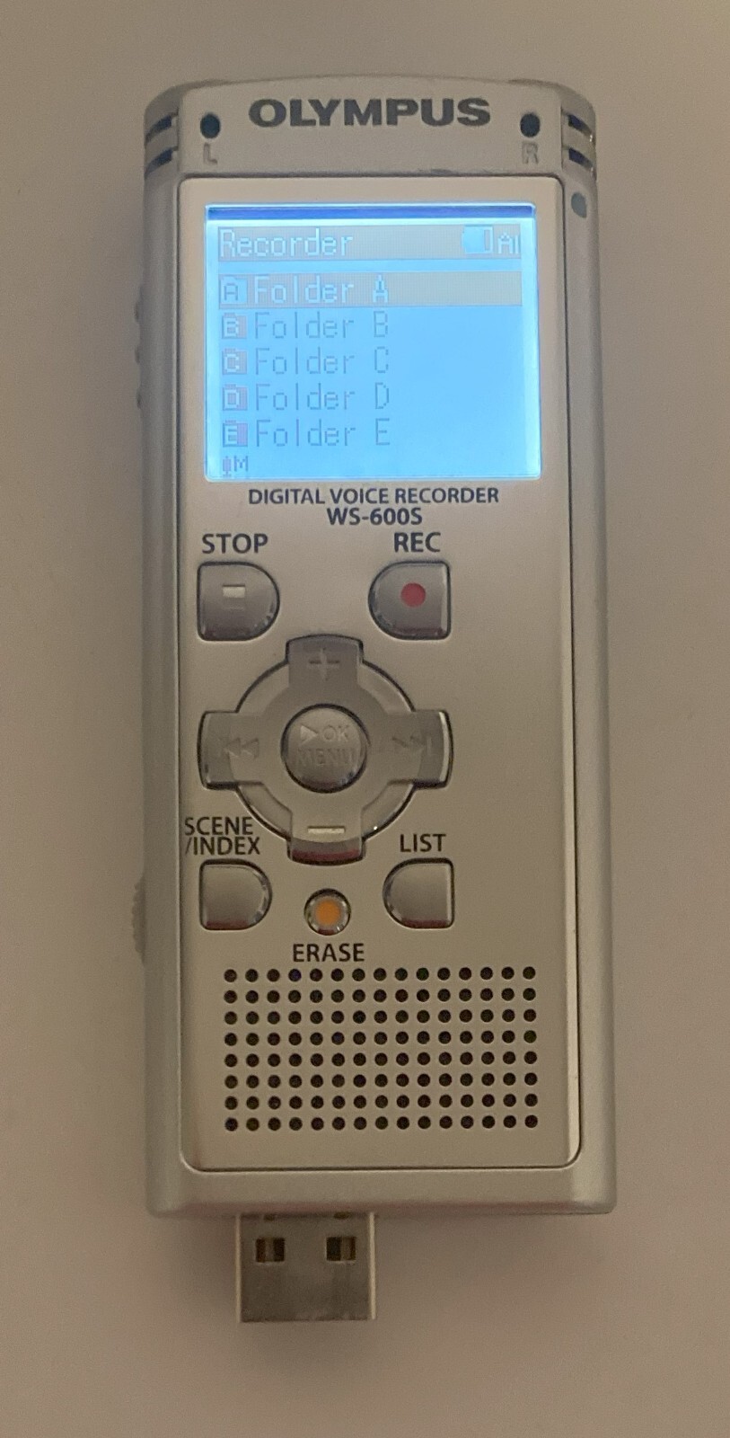 Olympus WS-600S Silver 2GB Handheld USB Flash Memory Digital Voice ...