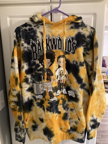 Backwoods Yellow Black Tie Dye Hoodie Size Medium Pullover Sweatshirt ...