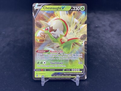 POKEMON TCG: SWSH - SILVER TEMPEST CHESNAUGHT V 015/195 ULTRA RARE CARD ...