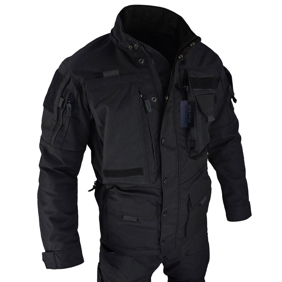 Outdoor Heavy Duty Tactical Jacket MOLLE Detachable Hooded Coat Shell ...