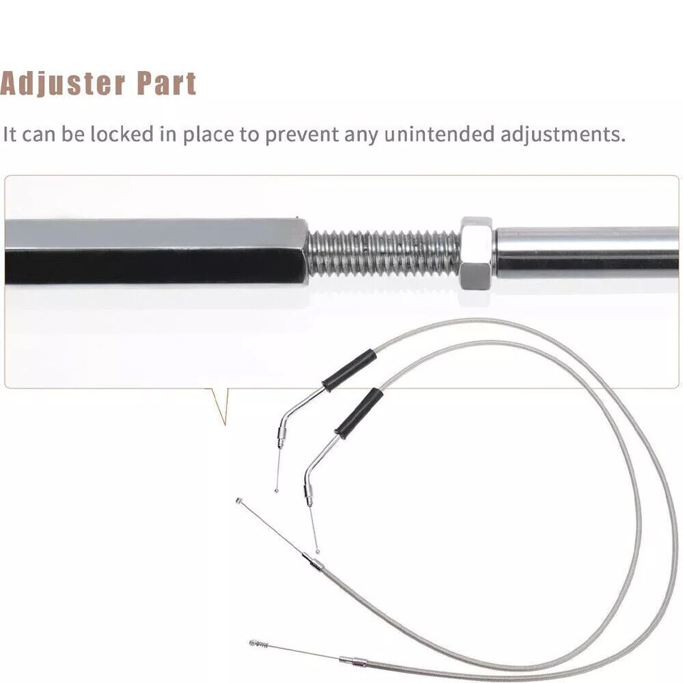 42" Stainless Steel Throttle and Idle Cable Kit For Harley Davidson ...