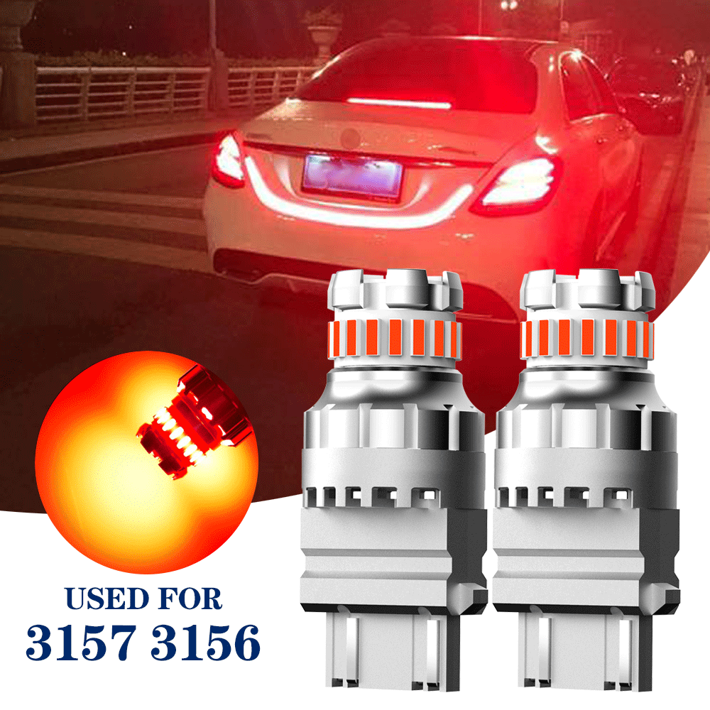 AUXITO 3157 LED Brake Tail Turn Signal Blinker Light Bulb Red 3156 4157 ...