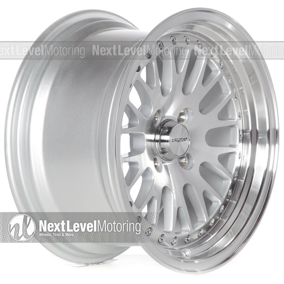 Circuit Performance CP21 15x8 4-100 +25 Silver Machined Wheels Rims ...
