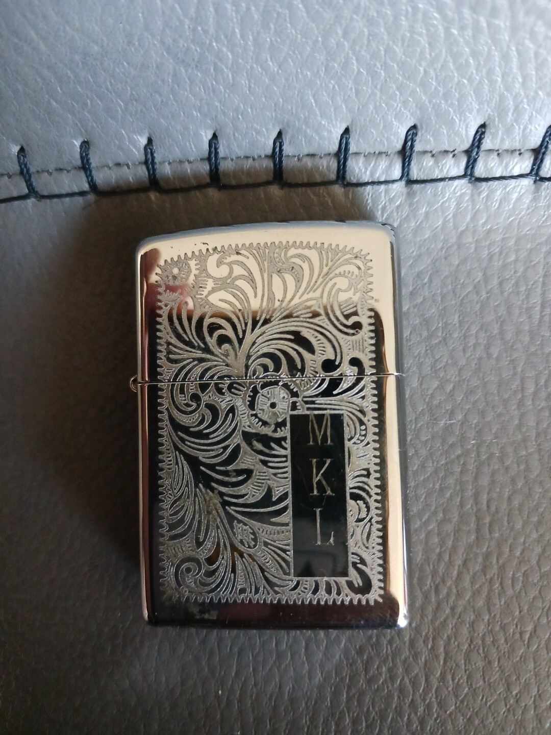 Vintage Zippo Slim Lighter Chrome with Flower Scroll Paisley Engraved ...