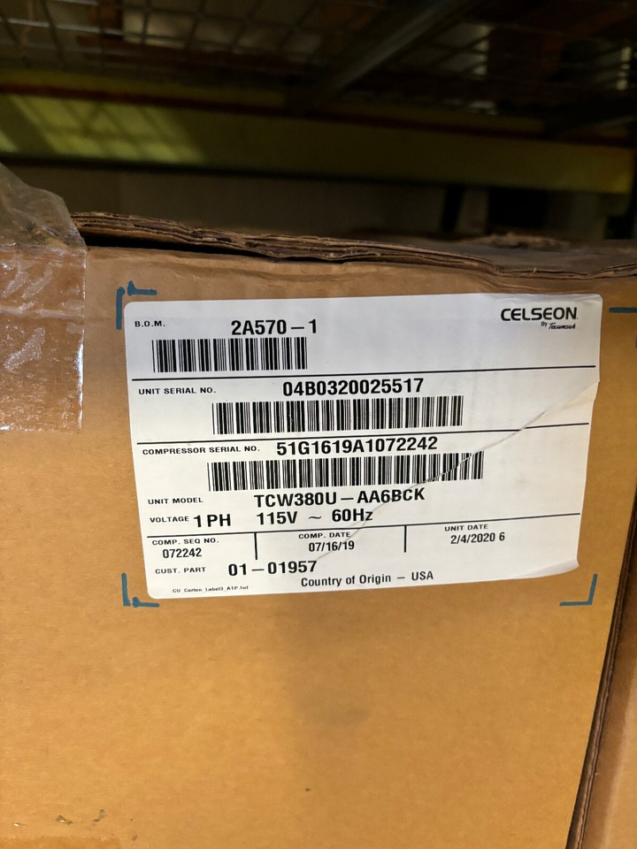 TCW380U-AA6BCK Condensing Unit 120V Master-bilt Norlake / Celseon by ...