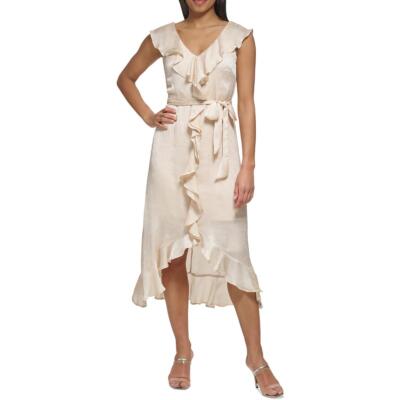DKNY Womens Ruffled Mid Calf Flowy Midi Dress BHFO 2089 | eBay