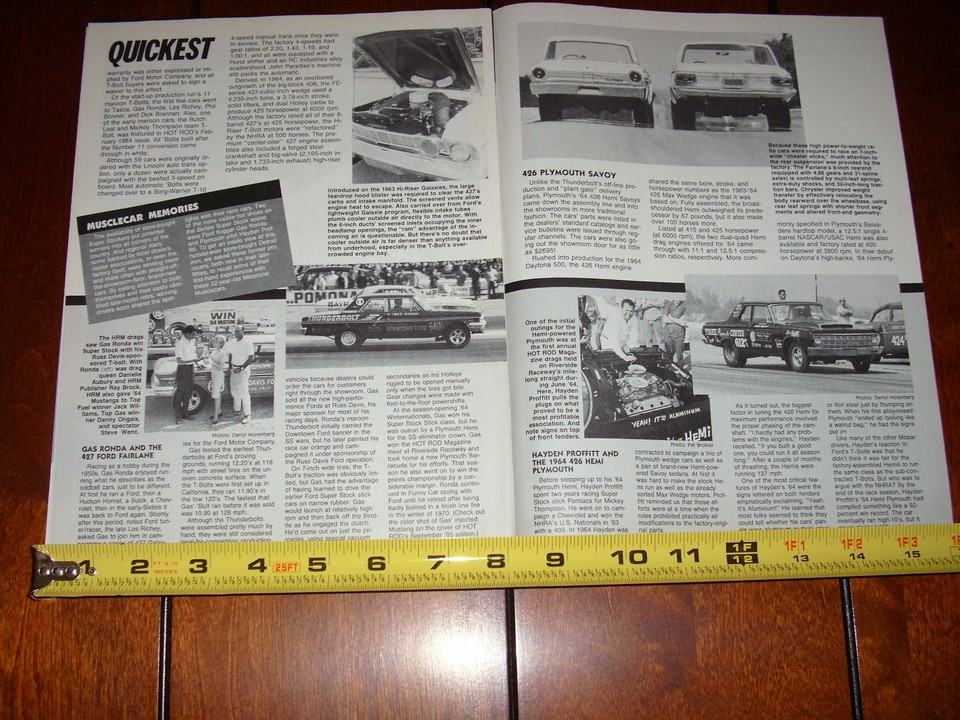 1964 FORD 427 FAIRLANE THUNDERBOLT vs. 1964 PLYMOUTH HEMI SAVOY ...