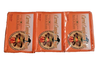 Carrot complexion soap skin tone improvement with carrot oil lot of 3 ...