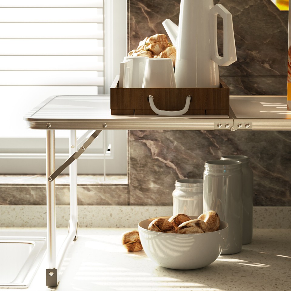 Folding Table Fold Up Tables Camping & Hiking Garden Party Trestle ...