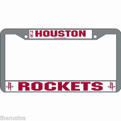 HOUSTON ROCKETS TEAM LOGO NBA BASKETBALL CHROME LICENSE PLATE FRAME ...