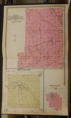 Wisconsin Lafayette County Map Kendall Belmont Township 1916 Double Pg ...