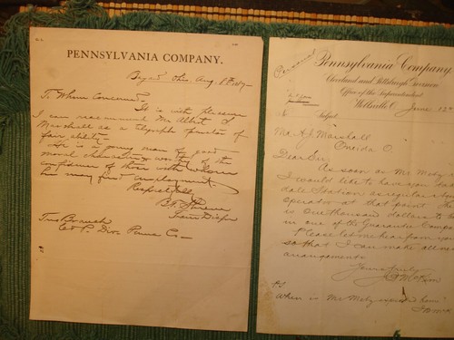 3 PENNSYLVANIA COMPANY LATER P R R LETTERS/1-1887/2-1890/VERY RARE HAND ...