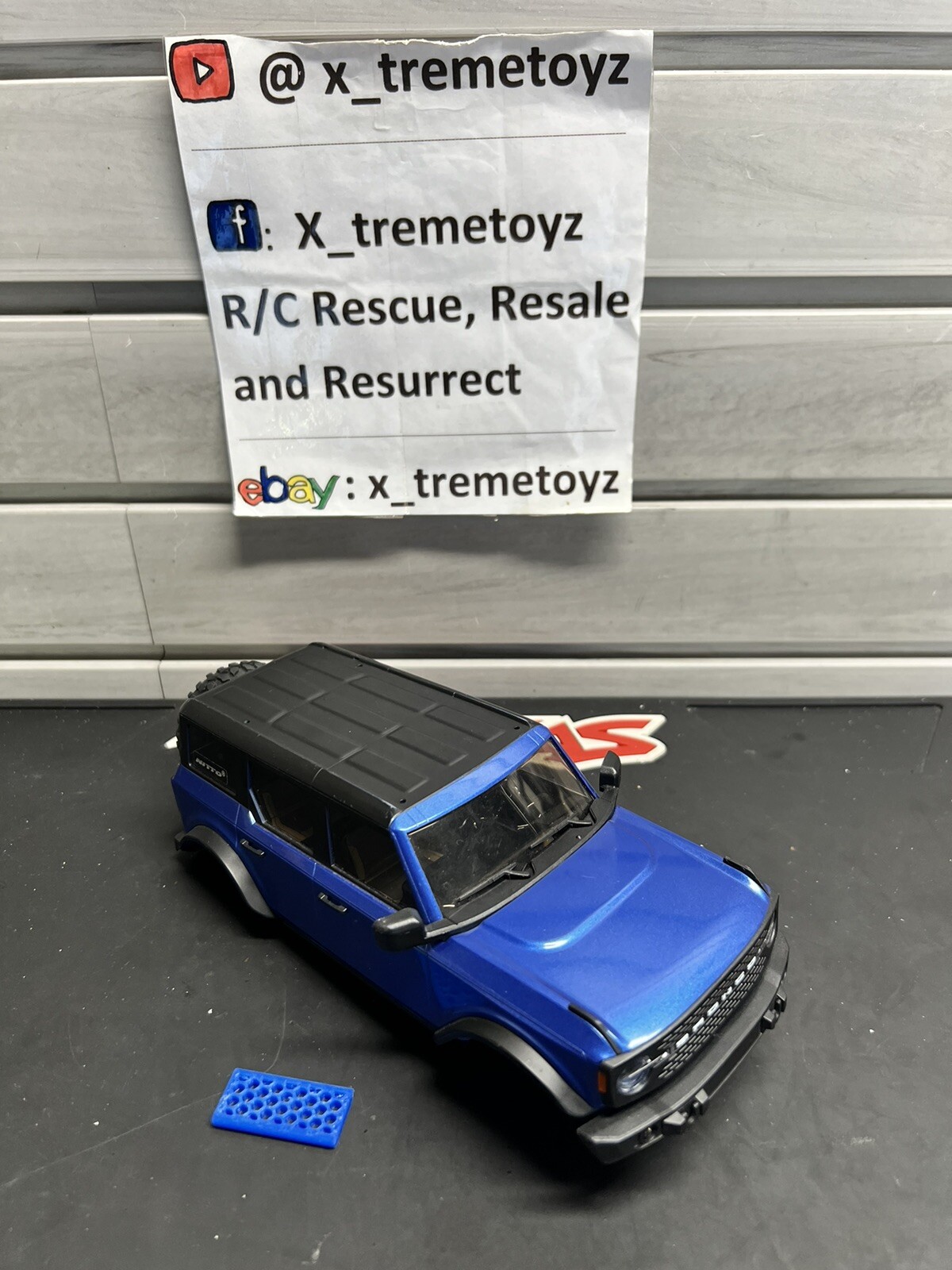 Custom Axial Scx24 SCX-24 Blue Ford Bronco With Chassis And More ...