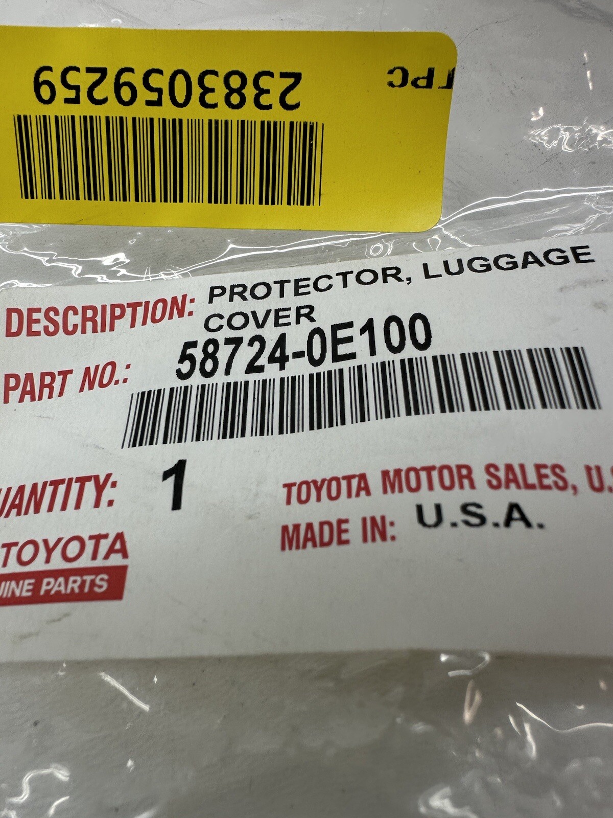 Toyota Highlander 587240E100 Luggage Compartment Side Cover Left. for ...