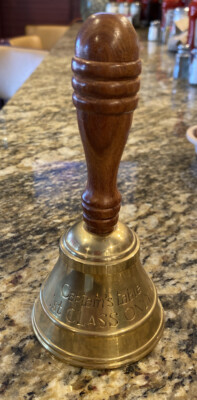 Vintage Brass Bell “Captain’s Table 1st CLASS ONLY" Great Sound EUC | eBay