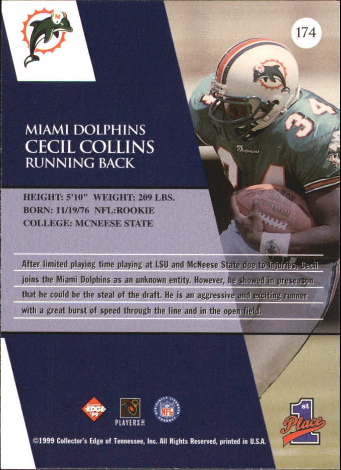 1999 Collector's Edge Millennium Collection First Place Card #174 ...