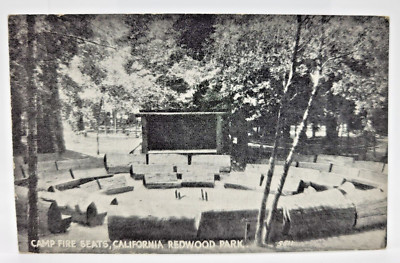Vintage Postcard Camp Fire Seats, Redwood Park, California | eBay
