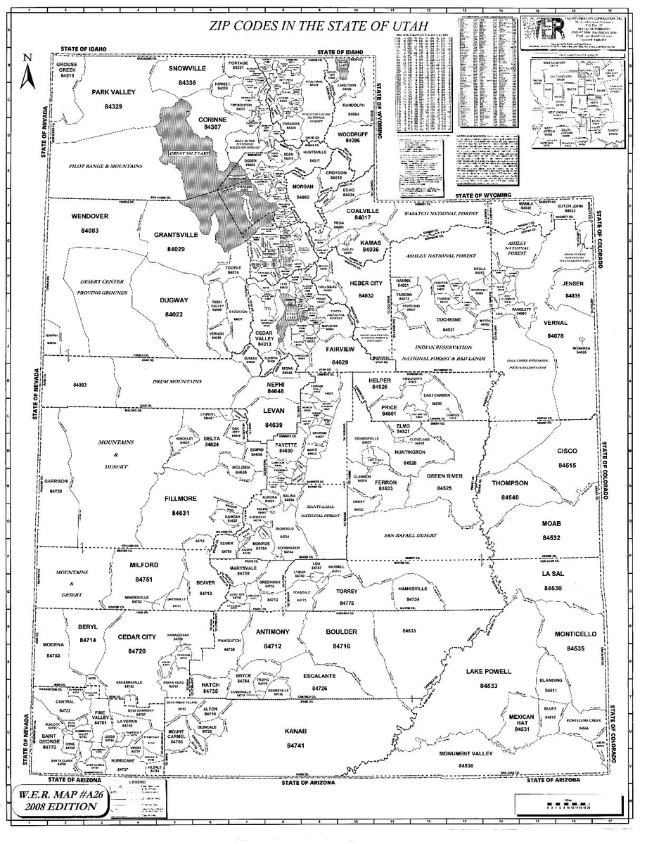 Laminated Zip Code Maps