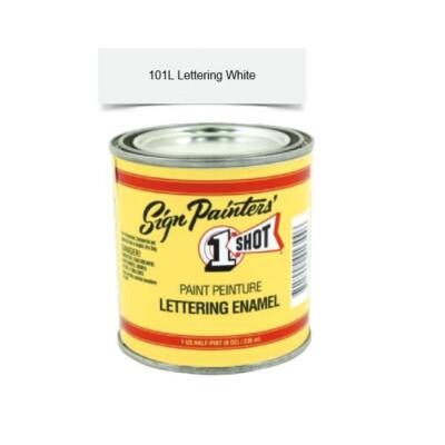1 Shot 101L 8oz White Lettering Enamel brush Pinstriping One Shot Paint ...