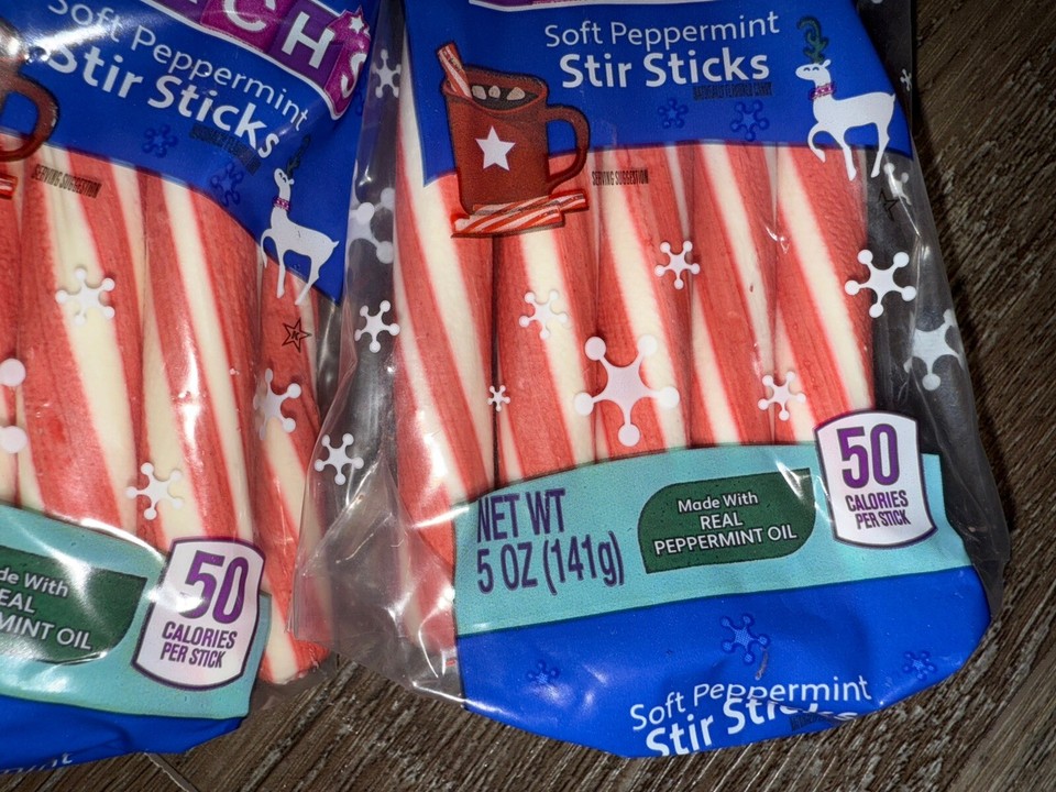 Brachs Soft Peppermint Stir Sicks Christmas 10-Sticks Each ~ 2-Packs (A ...
