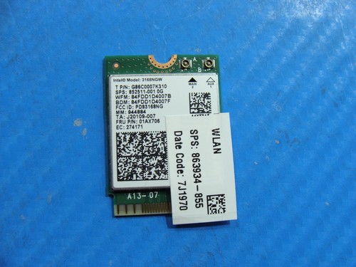 HP 15-bs144wm 15.6" Genuine Laptop Wireless WiFi Card 3168NGW 852511 ...