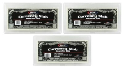 (3 Pack) BCW Deluxe Currency Slab Standard Size For Regular Current ...