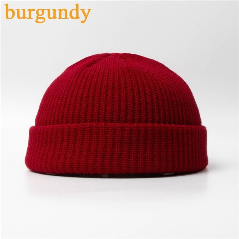 Men Women Knitted Hat Beanie Skullcap Cap Cuff Brimless Winter Warm ...