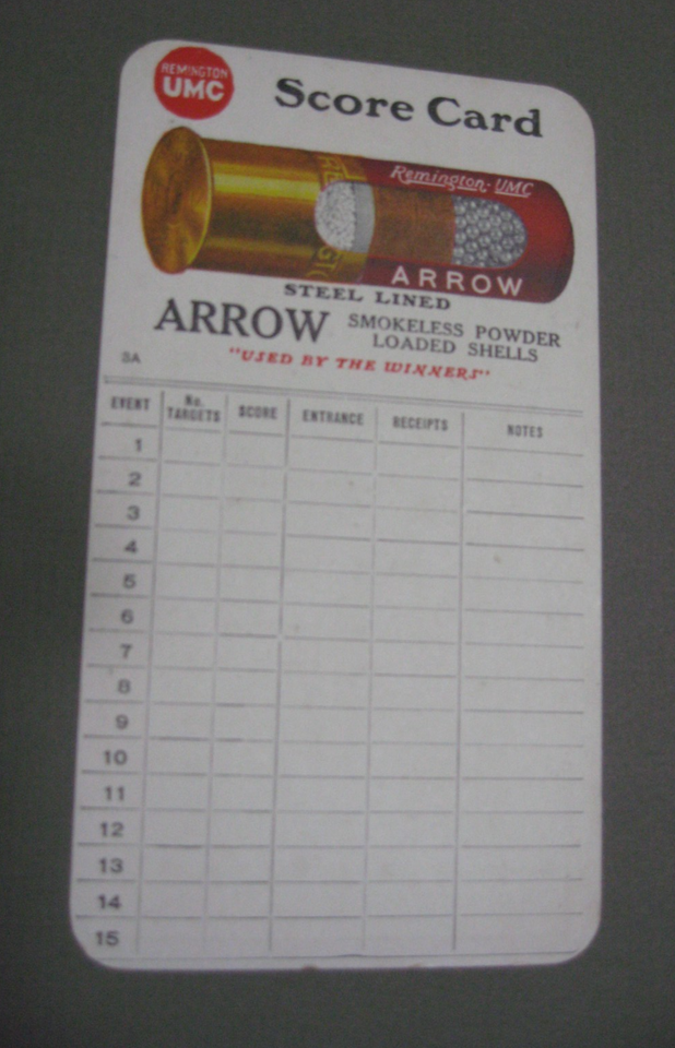 Original Remington UMC Steel Lined Shells Trap Score card | eBay