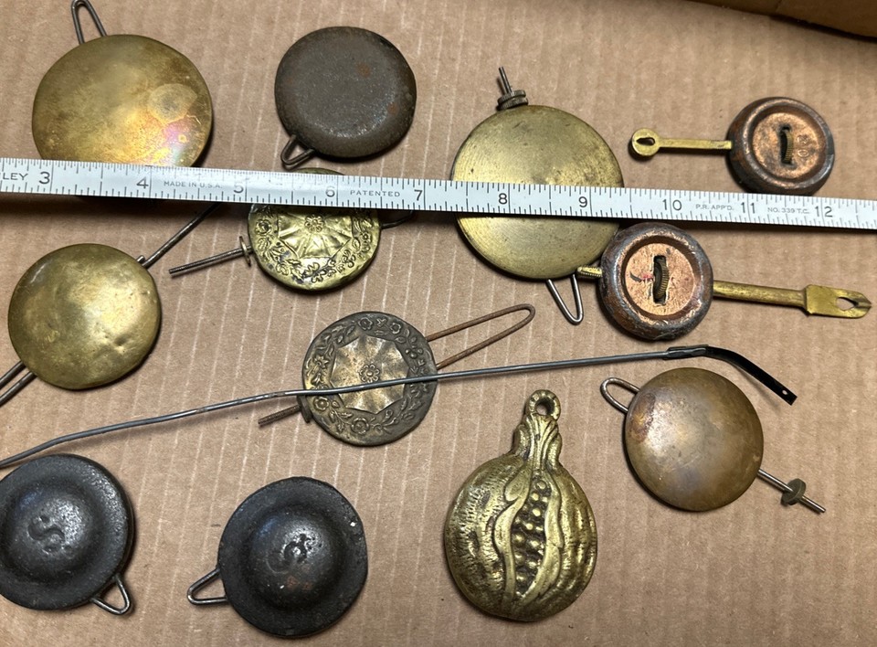 vintage Lot of old used clock parts - Pendulums Pendulum Fix Or Repair | eBay