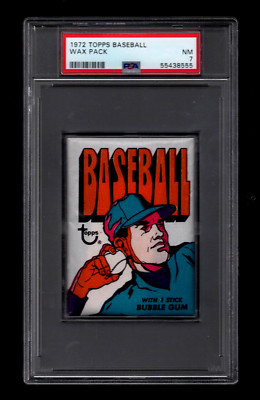 ORIGINAL 1972 TOPPS BASEBALL WAX PACK PSA 7 NEAR MINT GRADED ...