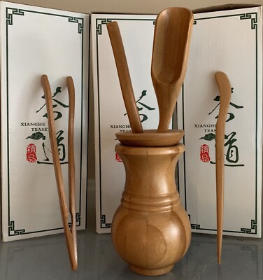 NEW!! Chinese Foldable Cha Dao Set Bamboo Gongfu Tea Utensils 6 Pieces ...