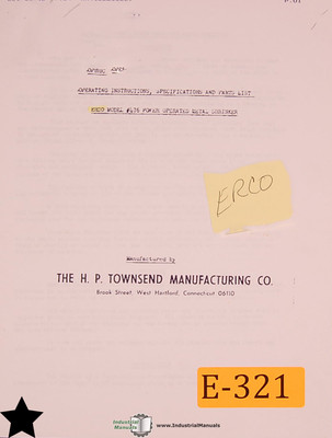 Erco 476, Metal Shrinker Operations and Parts Manual | eBay