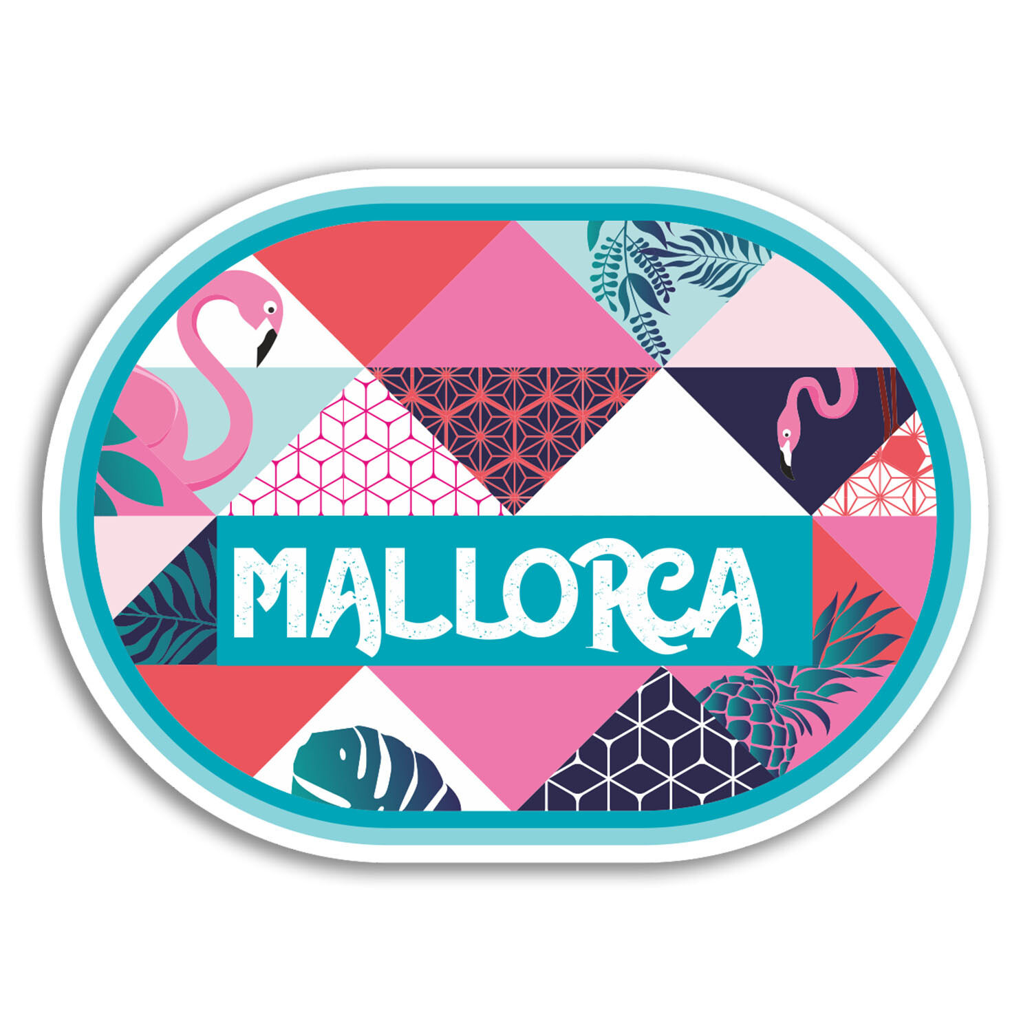 2 x 10cm Tropical Mallorca Vinyl Stickers - Travel Sticker Laptop ...
