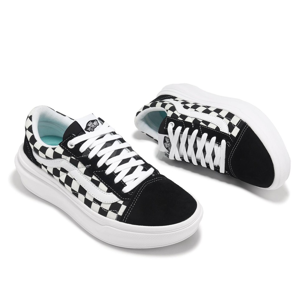 Vans Old Skool Over Checkerboard Black Men Unisex Casual Shoes ...