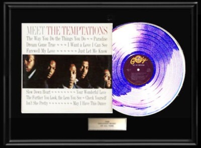 MEET THE TEMPTATIONS FRAMED LP WHITE GOLD PLATINUM TONE VINYL RECORD ...