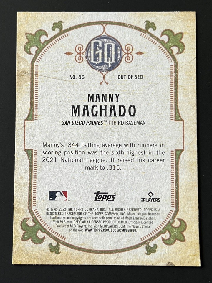 2022 Topps Gypsy Queen #86 MANNY MACHADO San Diego Padres | eBay