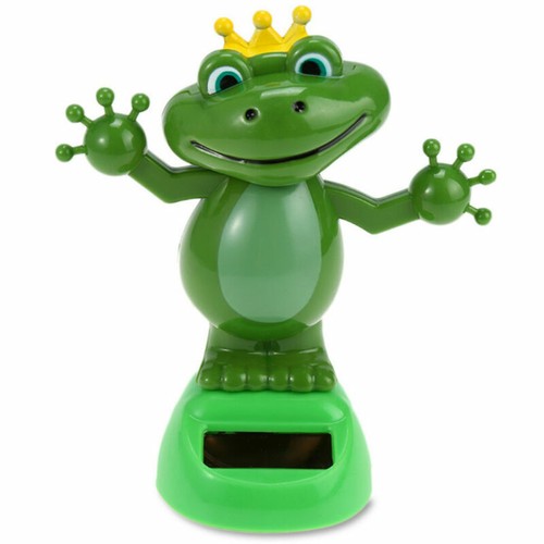 Frog Prince With Crown Bobble Head Solar Power Toys Office Desk Home ...