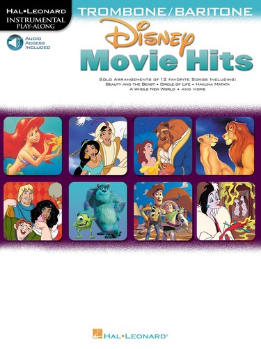 Disney Movie Hits for Trombone Baritone Sheet Music Play-Along Book ...