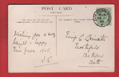 Superb, Bath Station Office, Railway postmark 1904 - Oxford Trinity ...