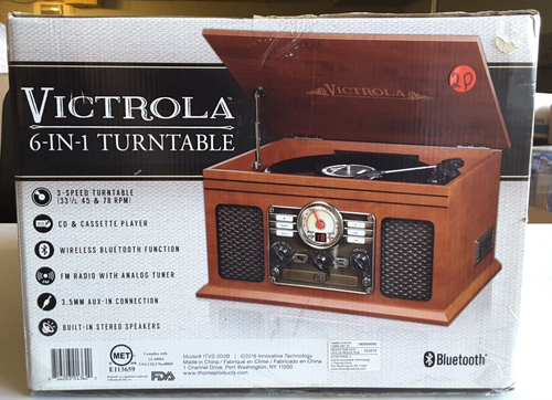 Victrola Nostalgic Classic ITVS-200B 6 in 1 Turntable Mahogany Record ...