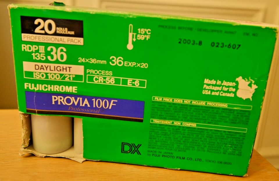 Fujifilm Fujichrome Provia 100F 35mm Slide Film 36 Exposure ISO 100 20 ...