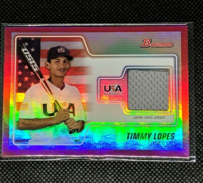 Tim Lopes /50 Red 2010 Bowman Draft USA Baseball Relic 16U Timmy #USAR ...